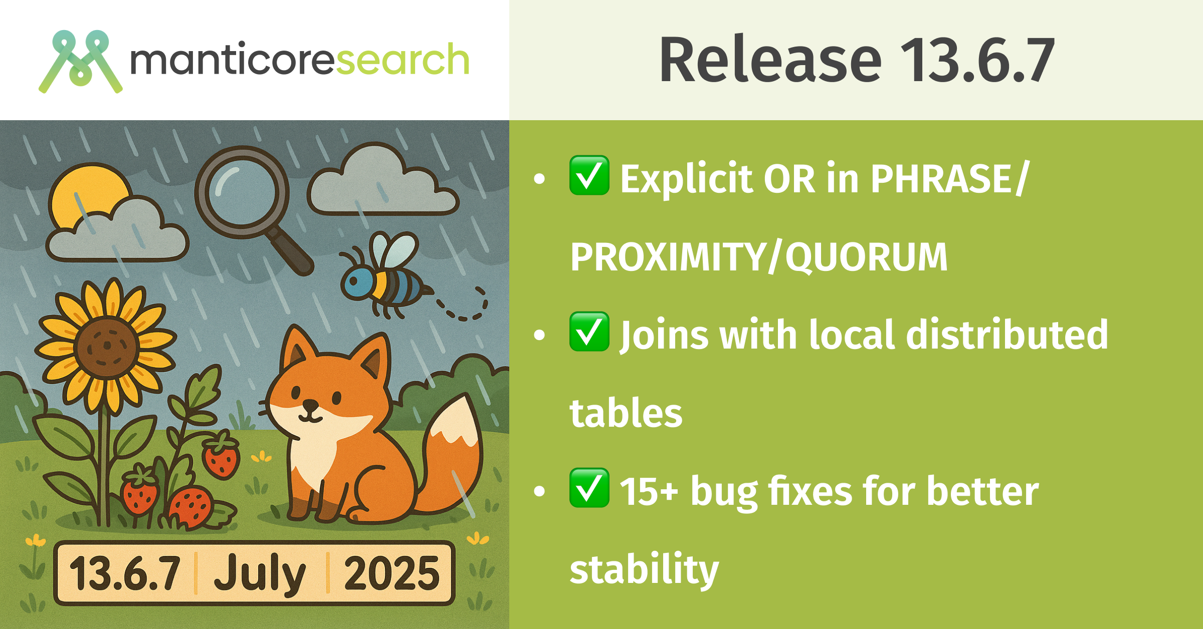 Manticore Search 13.6.7: OR Operator Support, Distributed Table Joins ...